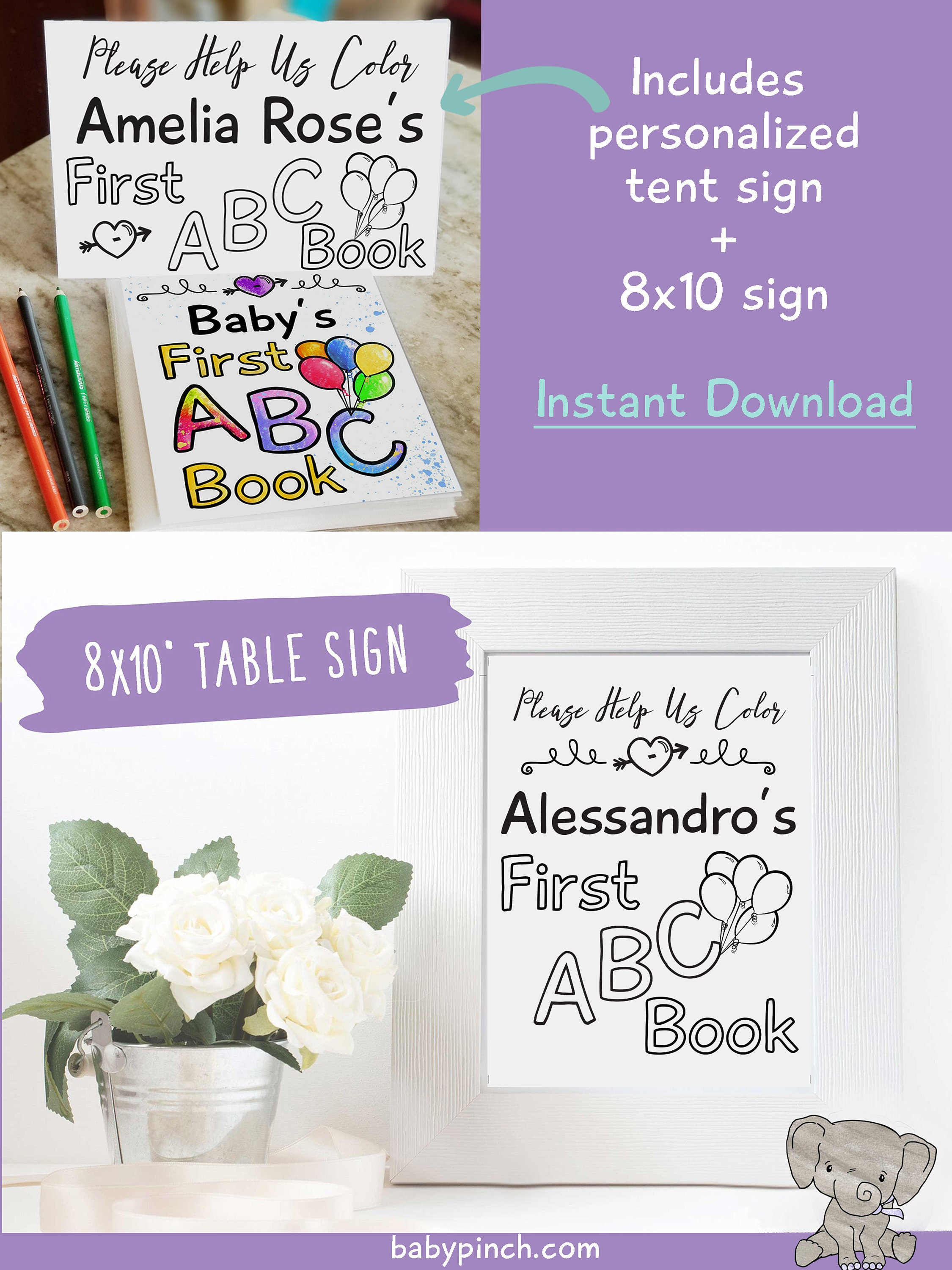 Book Themed Baby Shower ABC Book Fun First Alphabet Activity - Etsy Canada