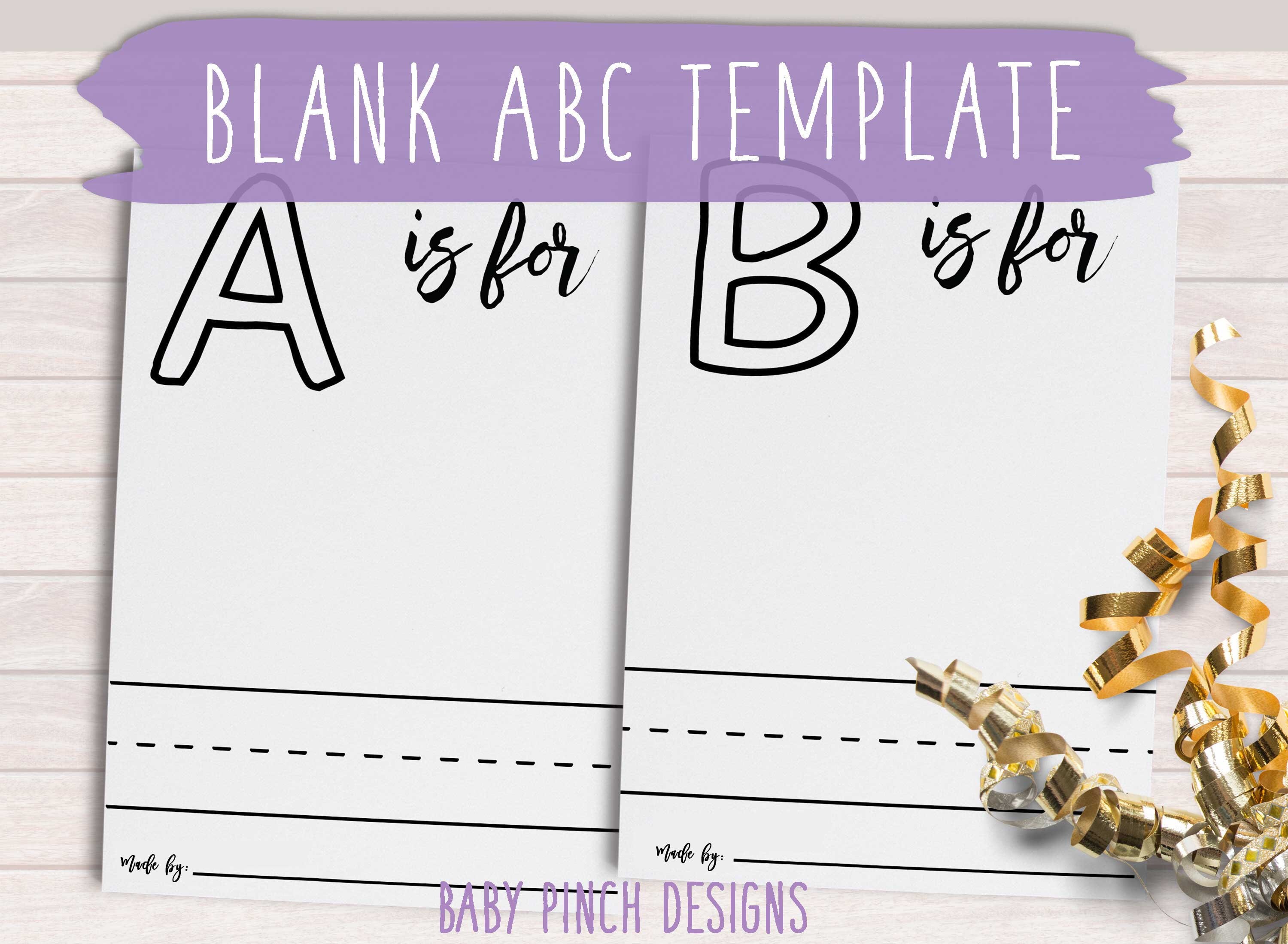ABC Blank Alphabet Template DIY Alphabet Cards Coloring | Etsy