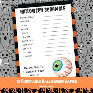 Kids Halloween Printable Games Bundle, Halloween Party Activity, 12 ...