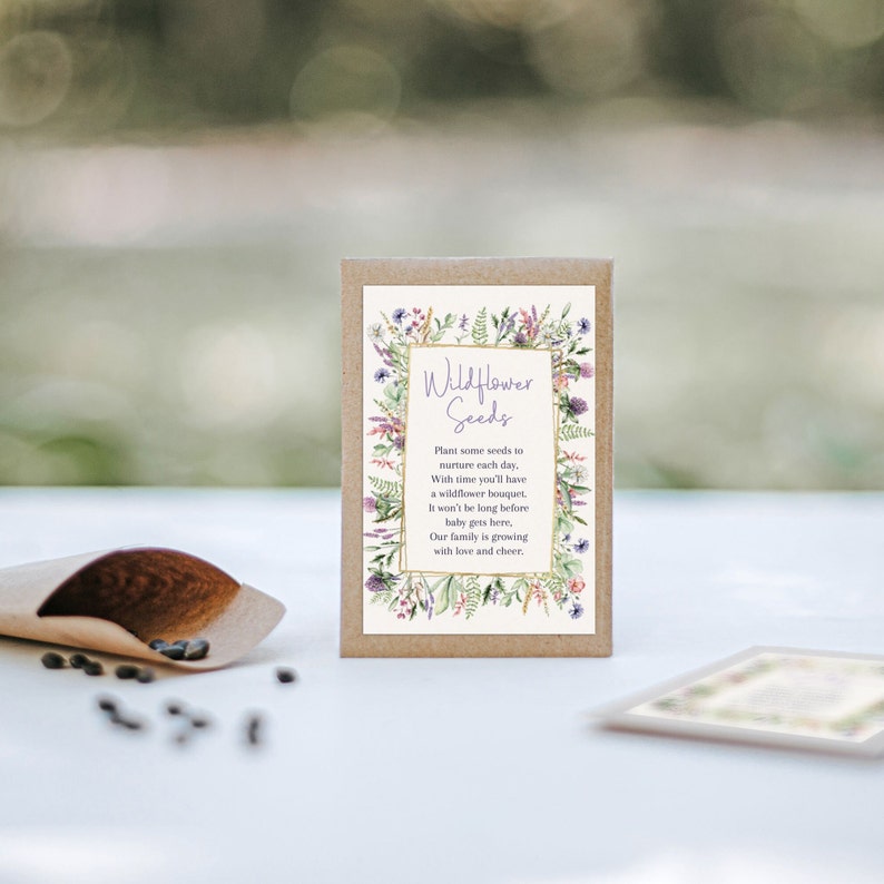 Wildflower Seeds Packet Label Watch Me Grow Tag Shower - Etsy