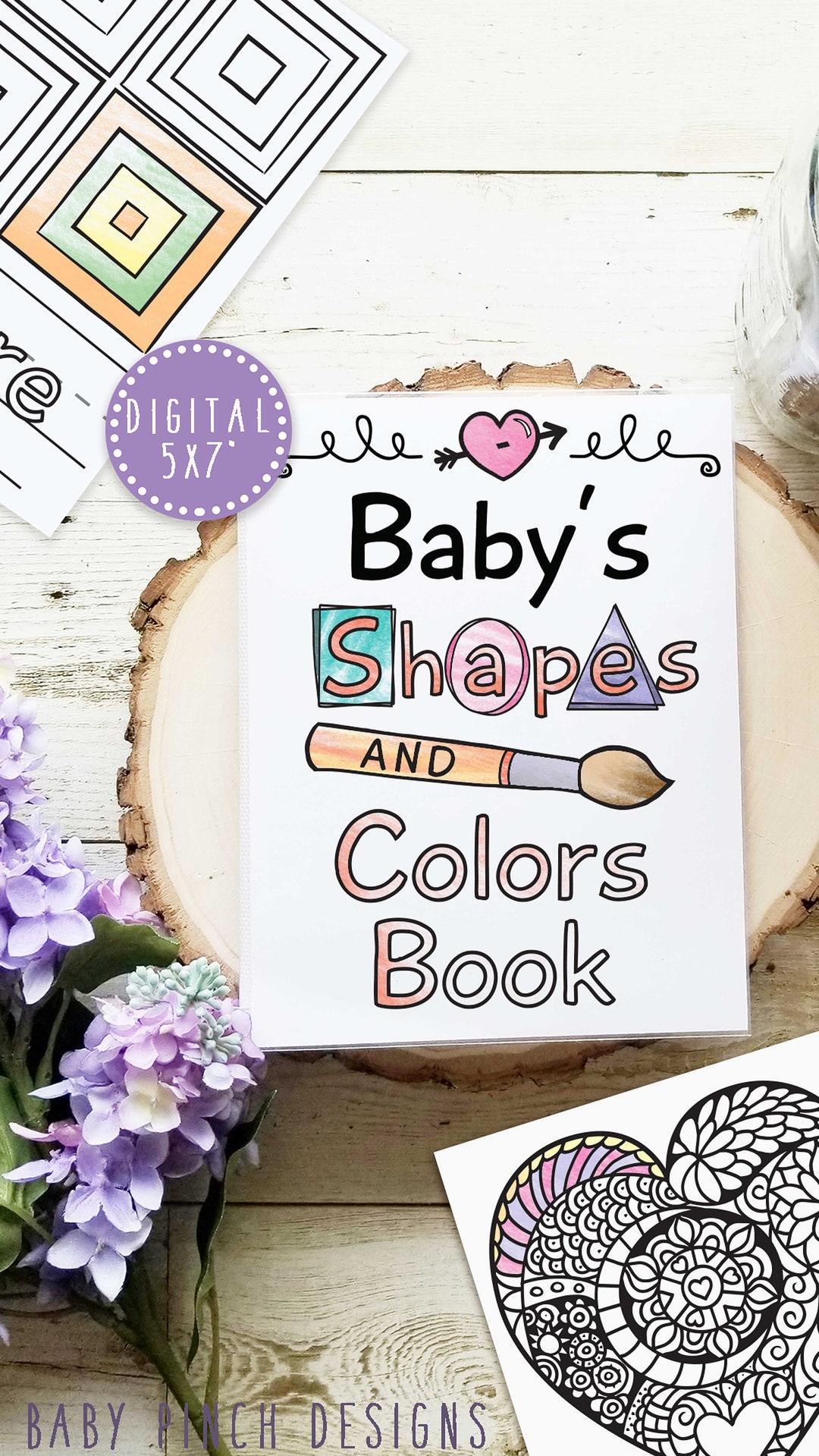 Baby's First Shapes and Colors Book, Instant Download Coloring Activity ...