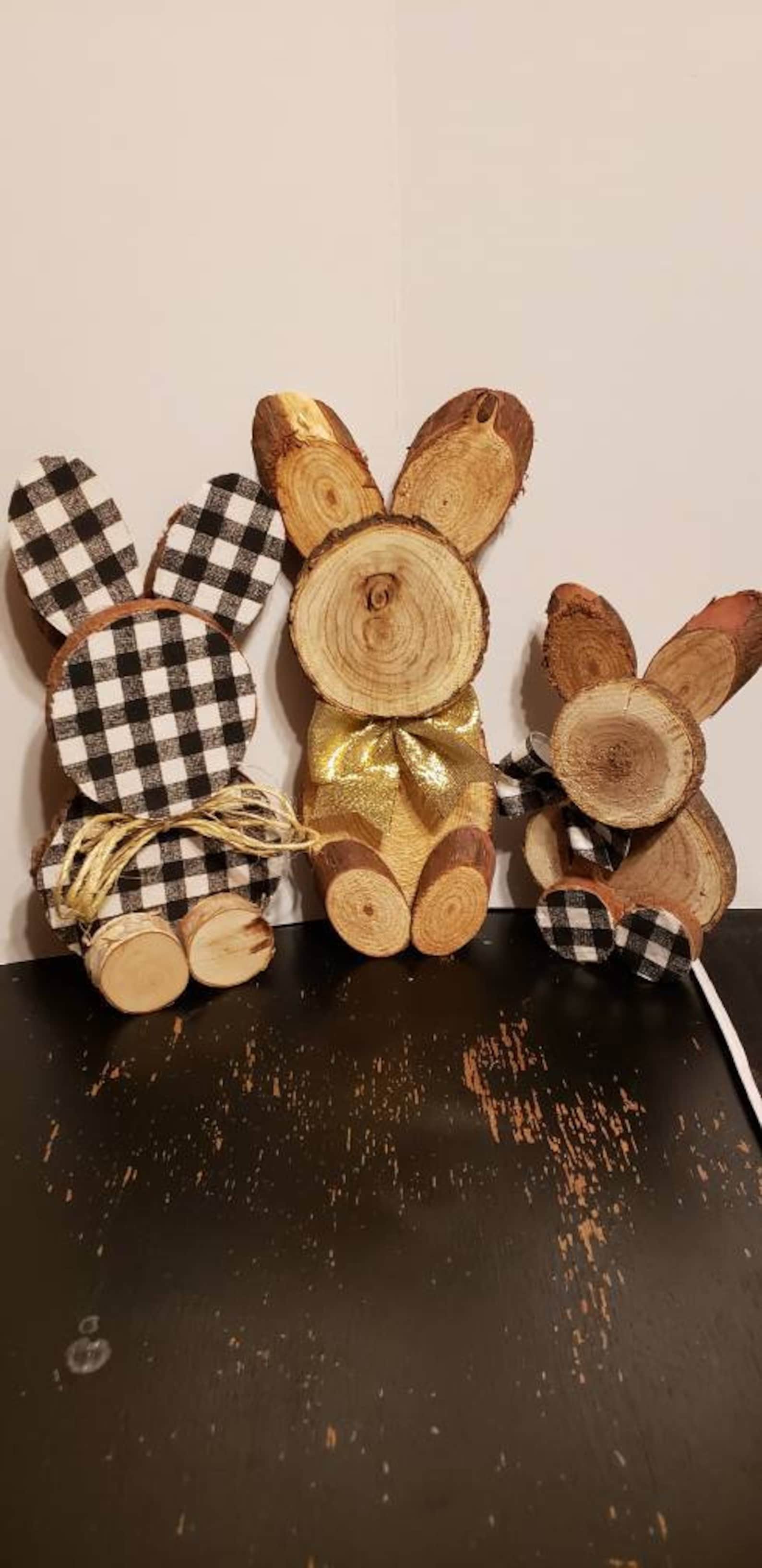 Bunny Decor Wood Bunny Table Decor Farmhouse Rustic Bunny | Etsy