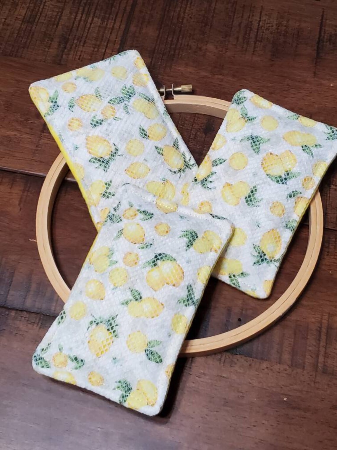 Lemon Print Reusable Sponge, 3 Pack, Lemons Reusable Sponges, Lemon ...