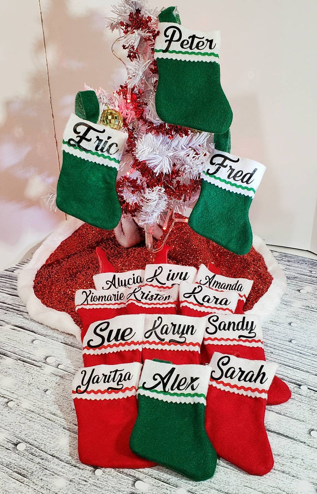 Mini Stocking, Personalized Stocking, Office Party, Daycare, Girl ...