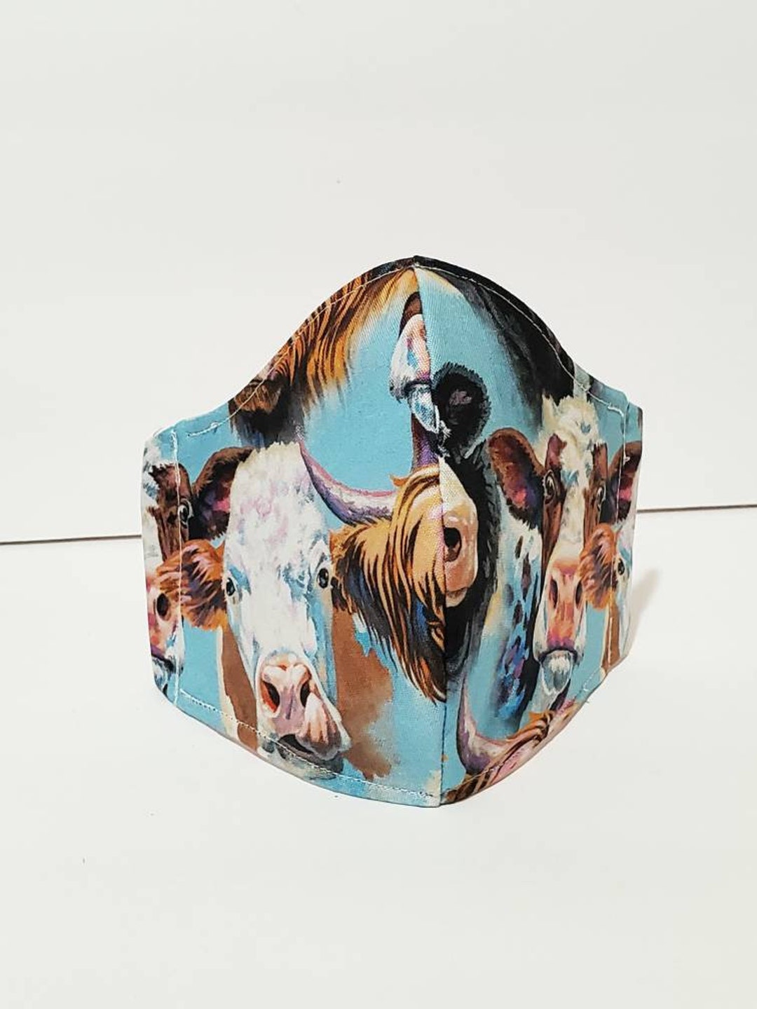 Cow Face Mask, Adorable Cow Face Mask, Cow Faces Face Mask, Cow Mask ...