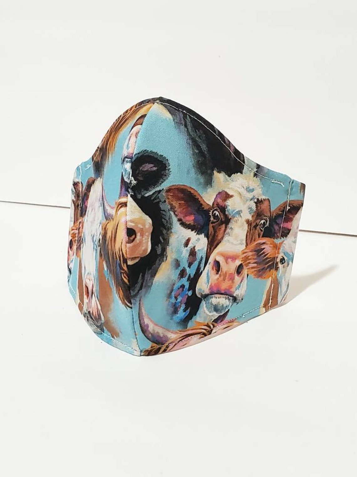 Cow Face Mask Adorable Cow Face Mask Cow Faces Face Mask - Etsy
