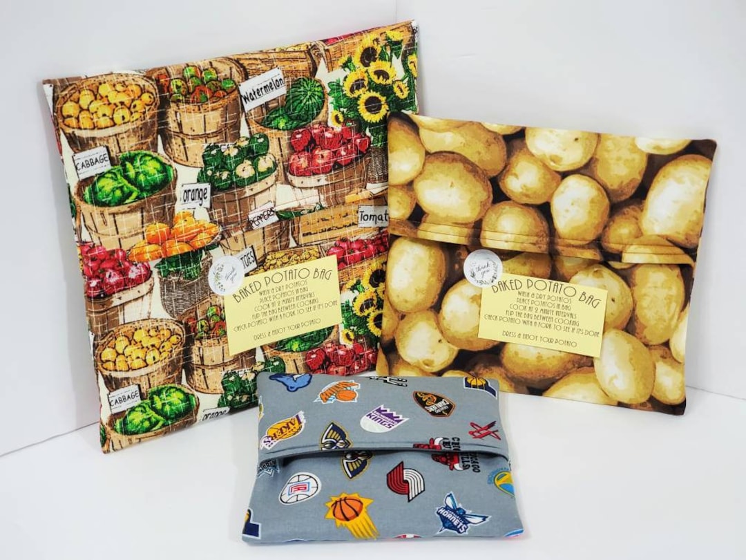 Baked Potato Bag, Microwaveable Potato Bag, Cotton Baked Potato Bag ...
