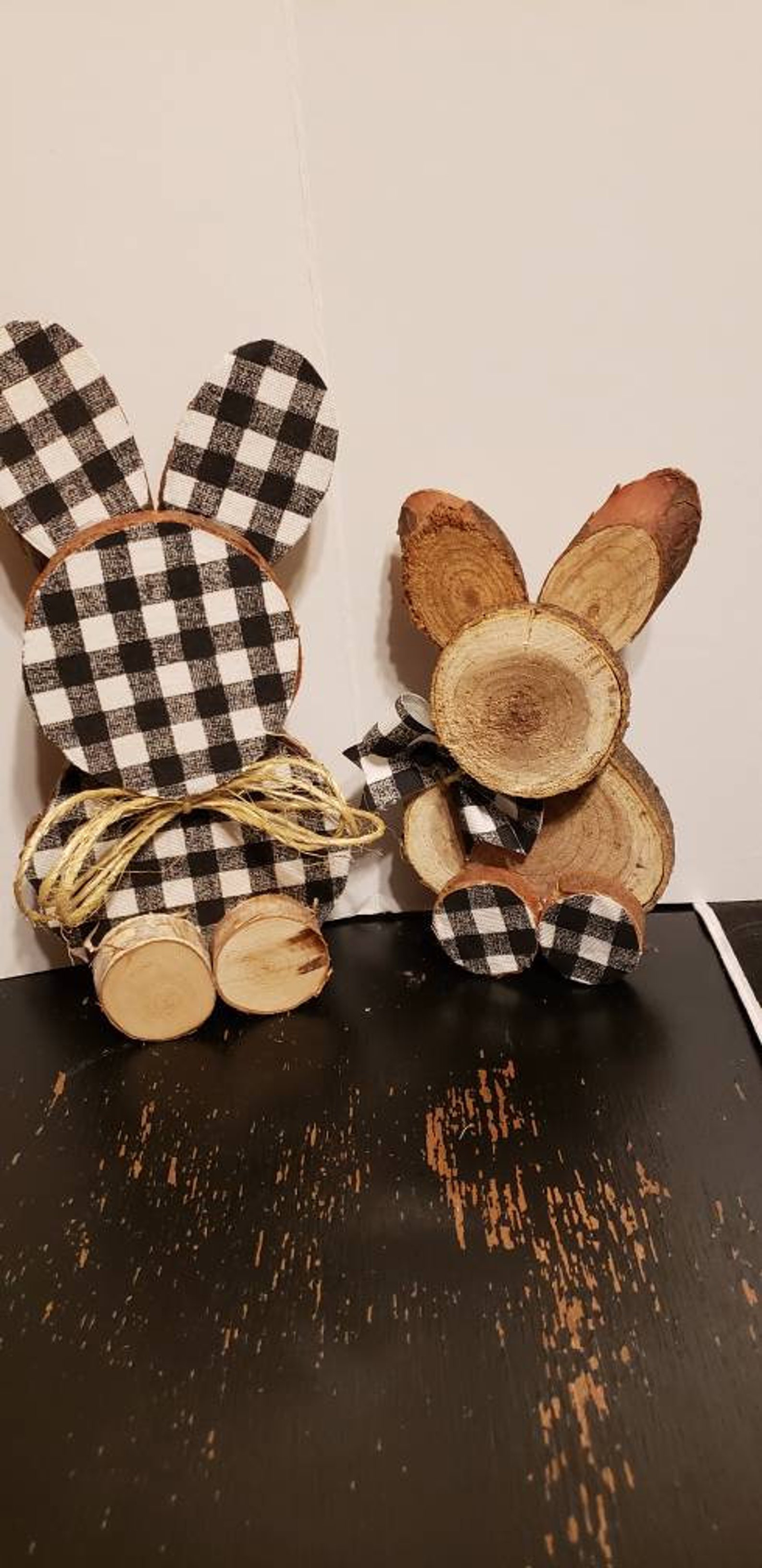 Bunny Decor Wood Bunny Table Decor Farmhouse Rustic Bunny | Etsy