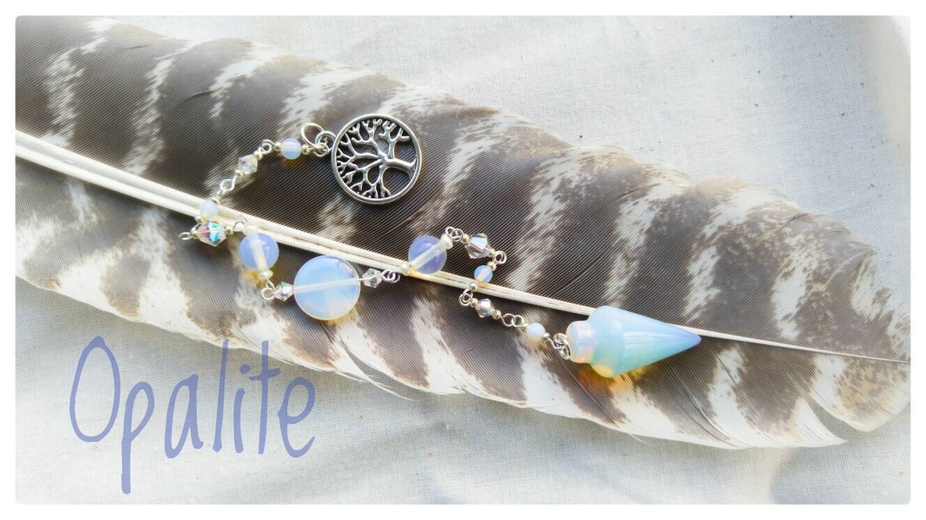 Opalite Crystal Pendulum // Crown Chakra Divination Witchcraft Altar ...