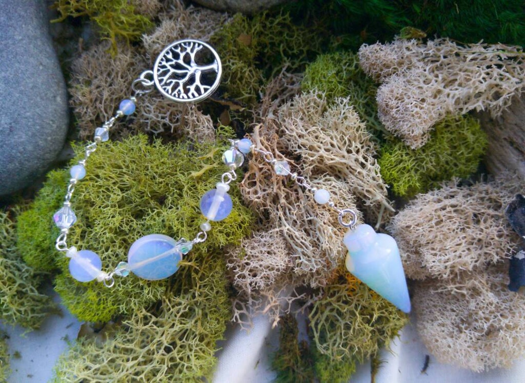 Opalite Crystal Pendulum // Crown Chakra Divination Witchcraft Altar ...