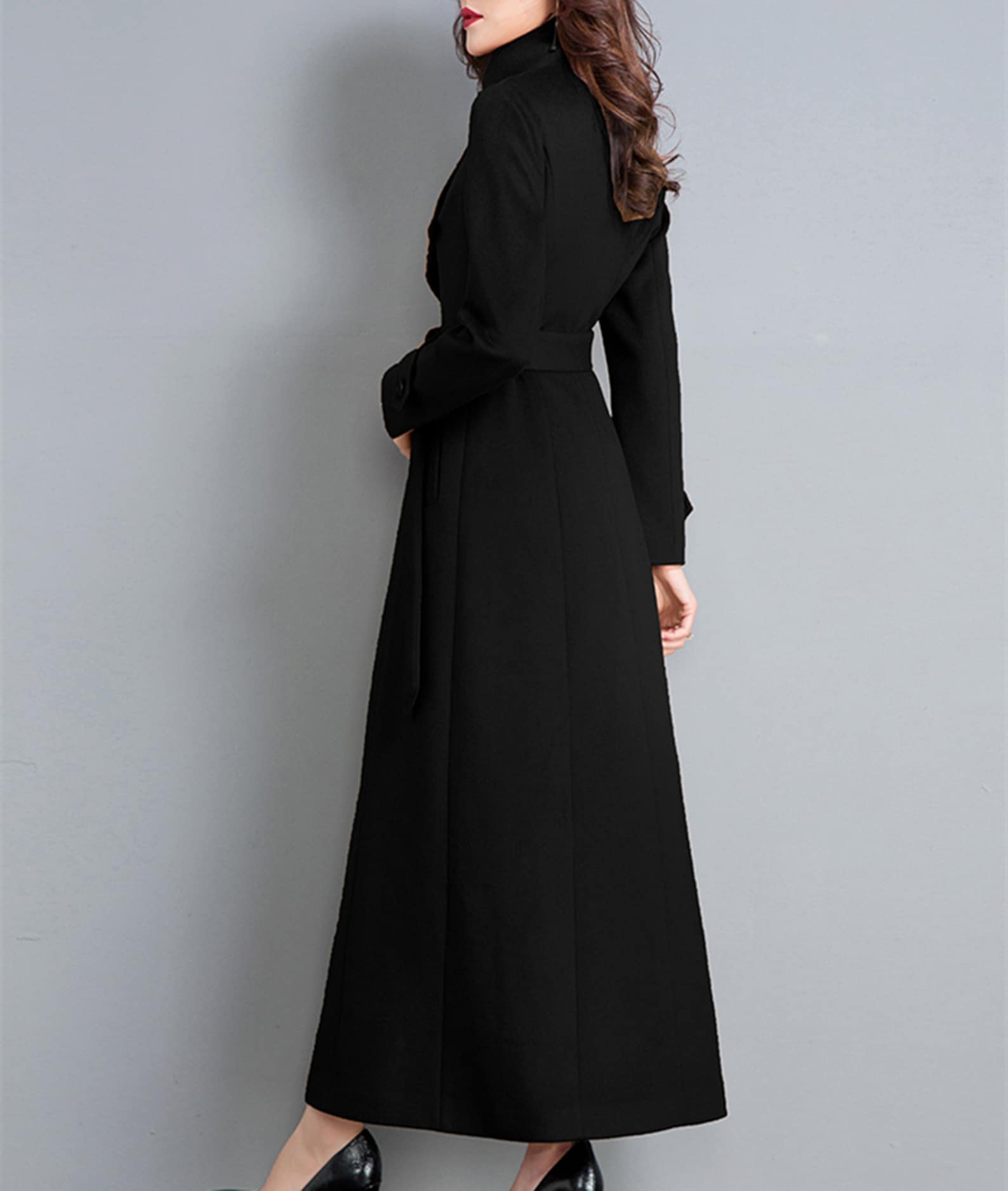 Black Coatwool Coatwomen Long Full Length Wool Jacket Warm - Etsy UK