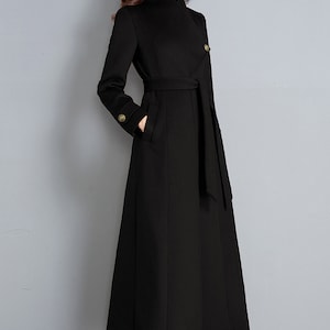 Black Coat,wool Coat,women Long Full Length Wool Jacket Warm Cozy Coat Plus Size Winter Coat ...