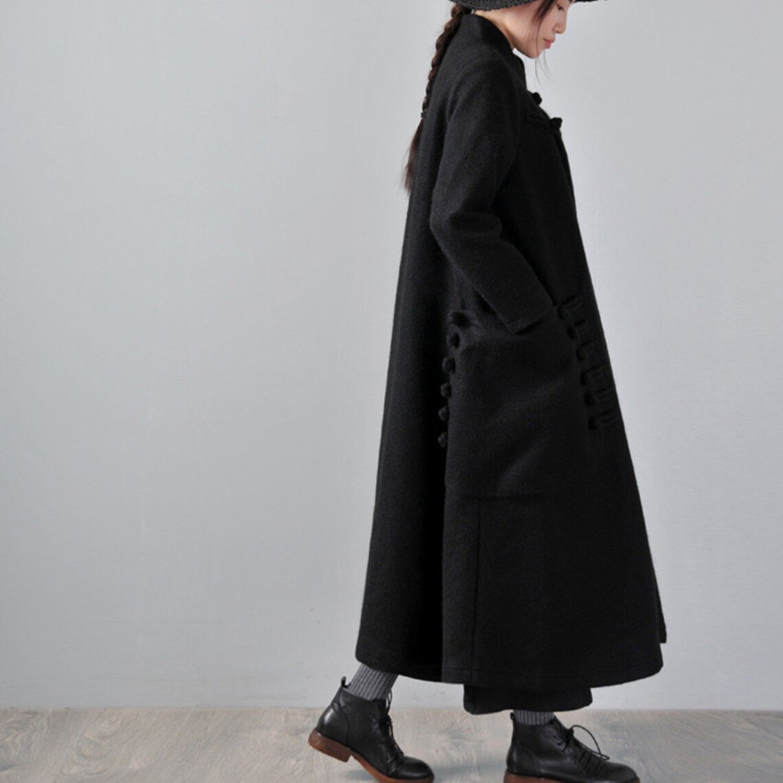 Long Length Wool Jacket With One Big Pocket Warm Cozy Coat - Etsy UK