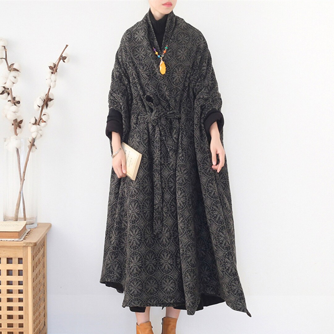 Loose Wool Cloak,maxi Cloak,winter Autumn Wool Cape,warm Wool Poncho ...
