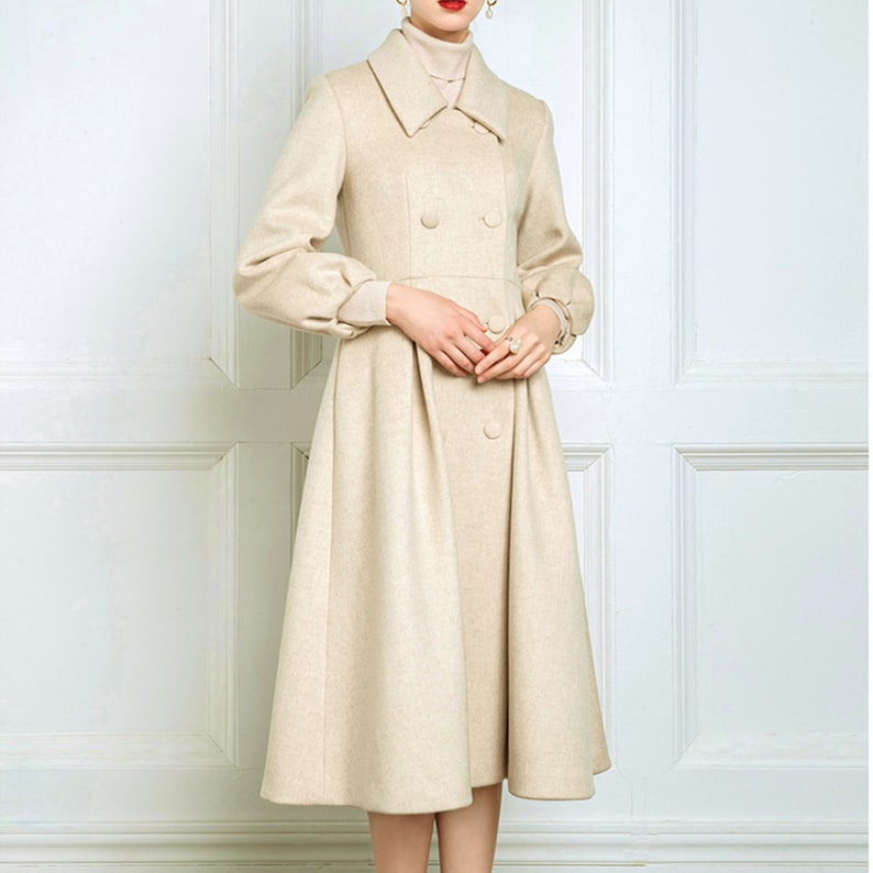 Beige Coatcashmere Coatwool Jacket With Buttonsdesigner | Etsy