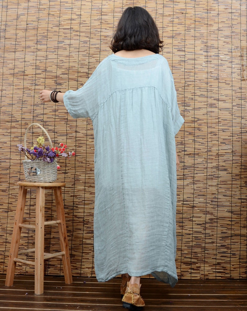 White Tunic Dress Summer Dress Linen Dress Large Size Maxi - Etsy