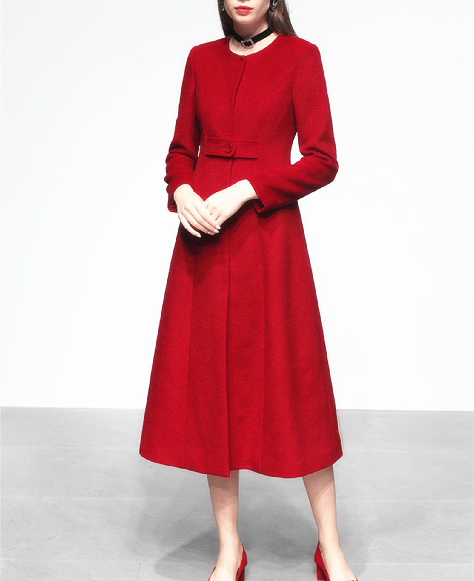 Red Coat Long Length Wool Jacket Warm Cozy Coat Dress Coat | Etsy