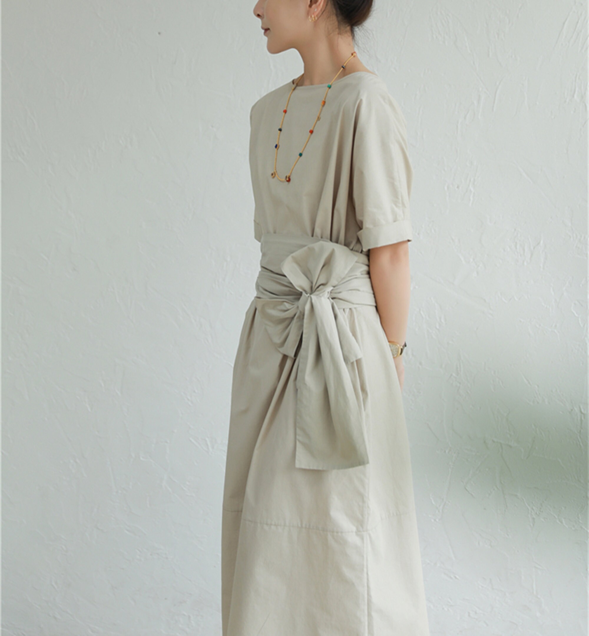 Linen Dress,linen Shift Dress,linen Tie Belt Dress,smock Linen Dress ...