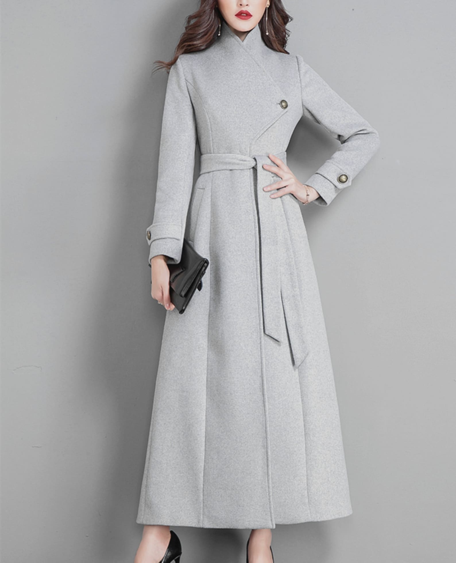 Black Coatwool Coatwomen Long Full Length Wool Jacket Warm - Etsy UK