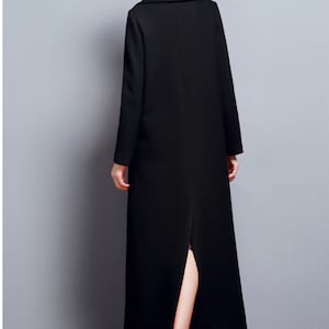 Black Coat,wool Coat,elegant Coat,fitted Coat,long Full Length Wool Jacket Plus Size Winter Coat ...