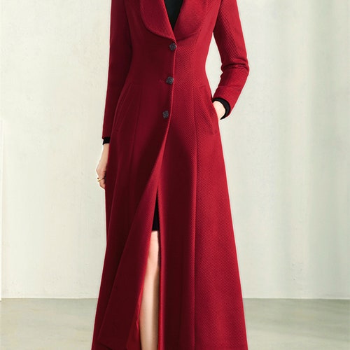Women Long Full Length Wool Jacketwool Trench Coatfitted - Etsy
