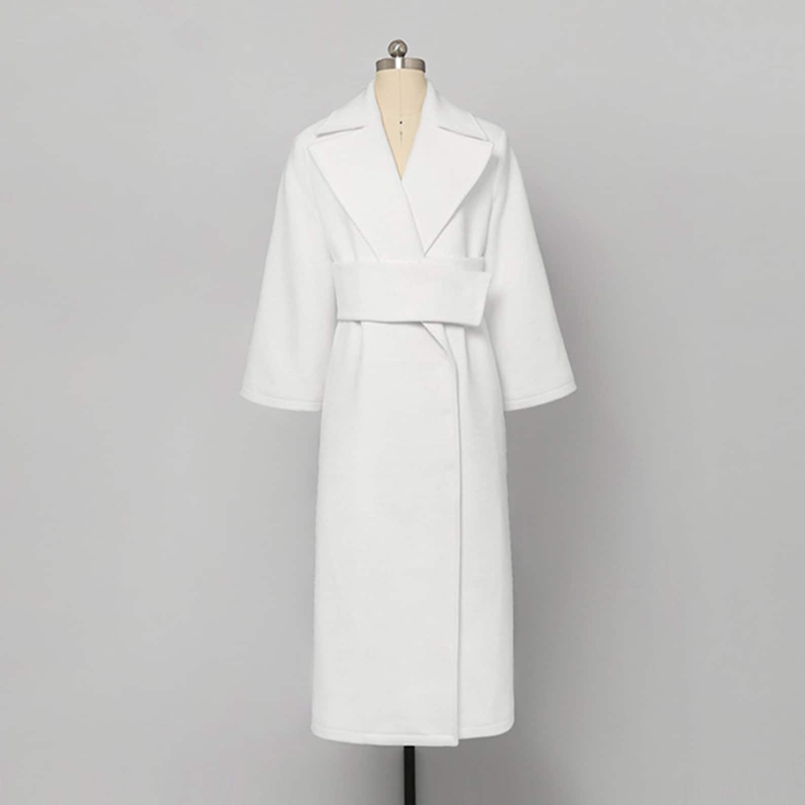 White Coat,cashmere Coat,wool Jacket With Belt,designer Coat,warm Coat ...