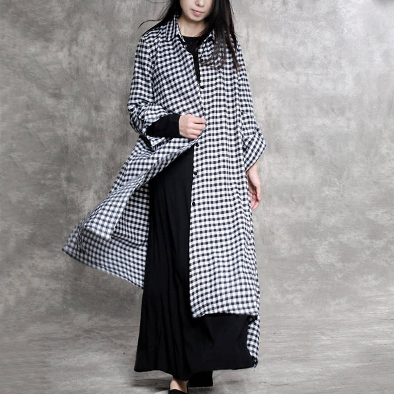 Long Sleeve Cotton Shirt Tunic for Women Spring Autumn Jacket - Etsy