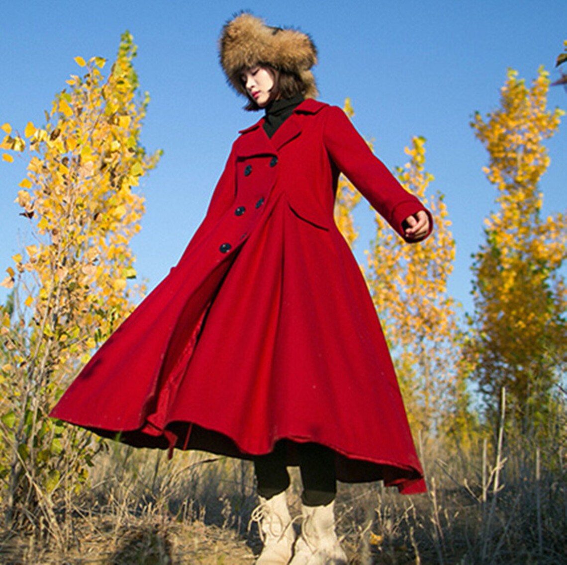 Red Coat,cashmere Coat,full Length Wool Jacket,designer Coat,warm Cozy ...
