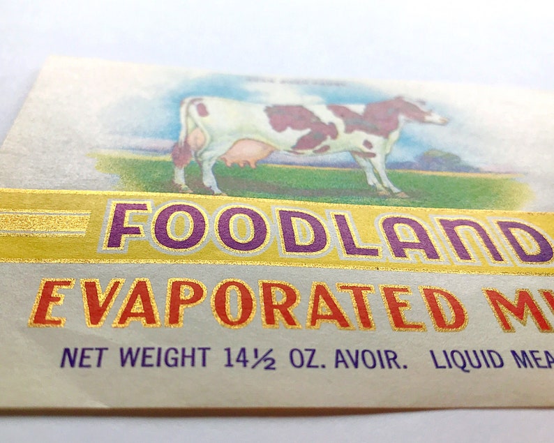 Original 1950s FARMLAND EVAPORATED MILK Label - Vintage Unused - Etsy