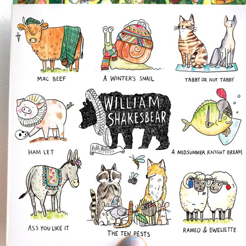 Shakesbear Shakespeare Animal Pun Card Humour Pun | Etsy