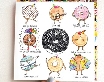 Donut birthday card | Etsy