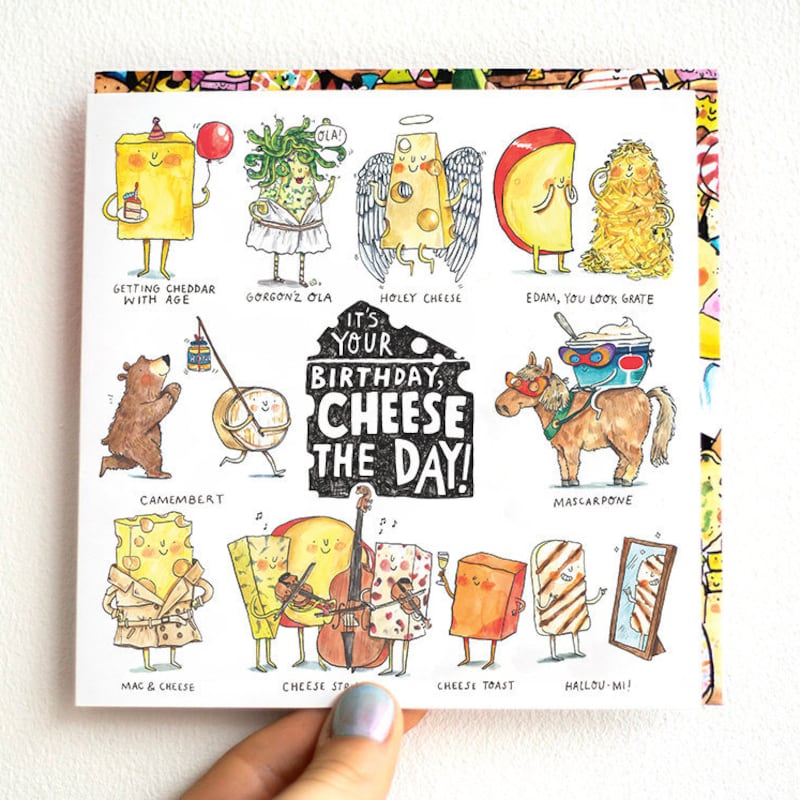 Cheese Birthday Card - Etsy