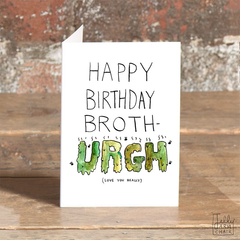 Happy Birthday Broth-urgh Brother Birthday Card Funny - Etsy