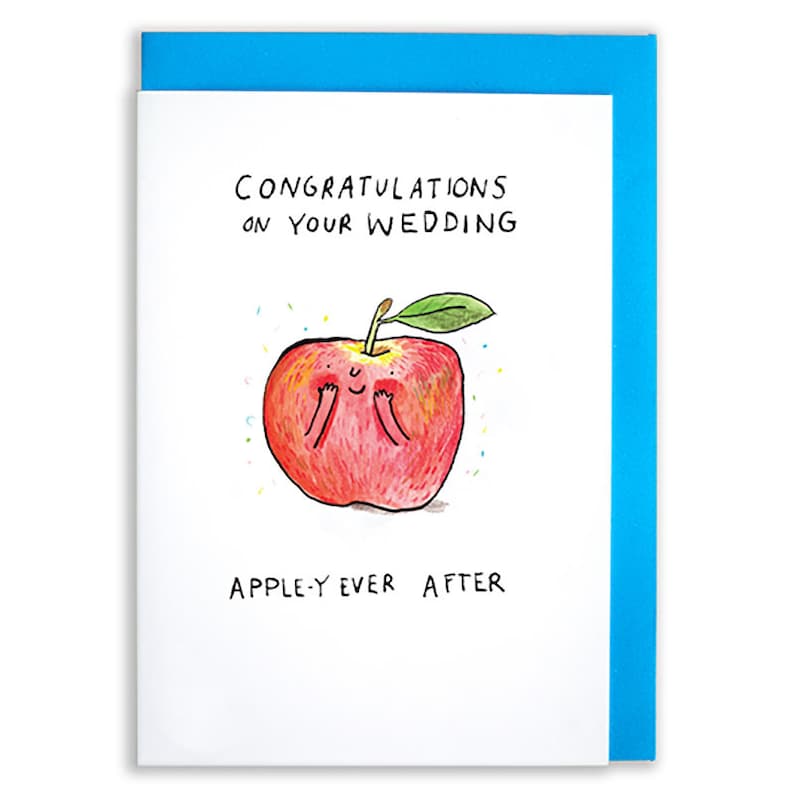 Apple Wedding Card: Fun Congrats, Apple-y Ever After - Etsy Canada