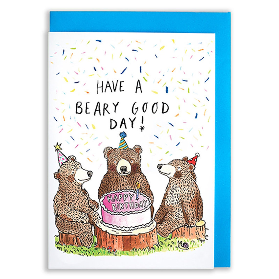 Have a Beary Good Day Bear Birthday Card Three Bears - Etsy