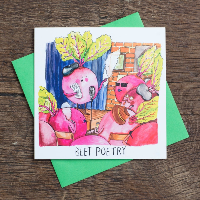 Beet Poetry Greetings Card Humour Literature Funny | Etsy