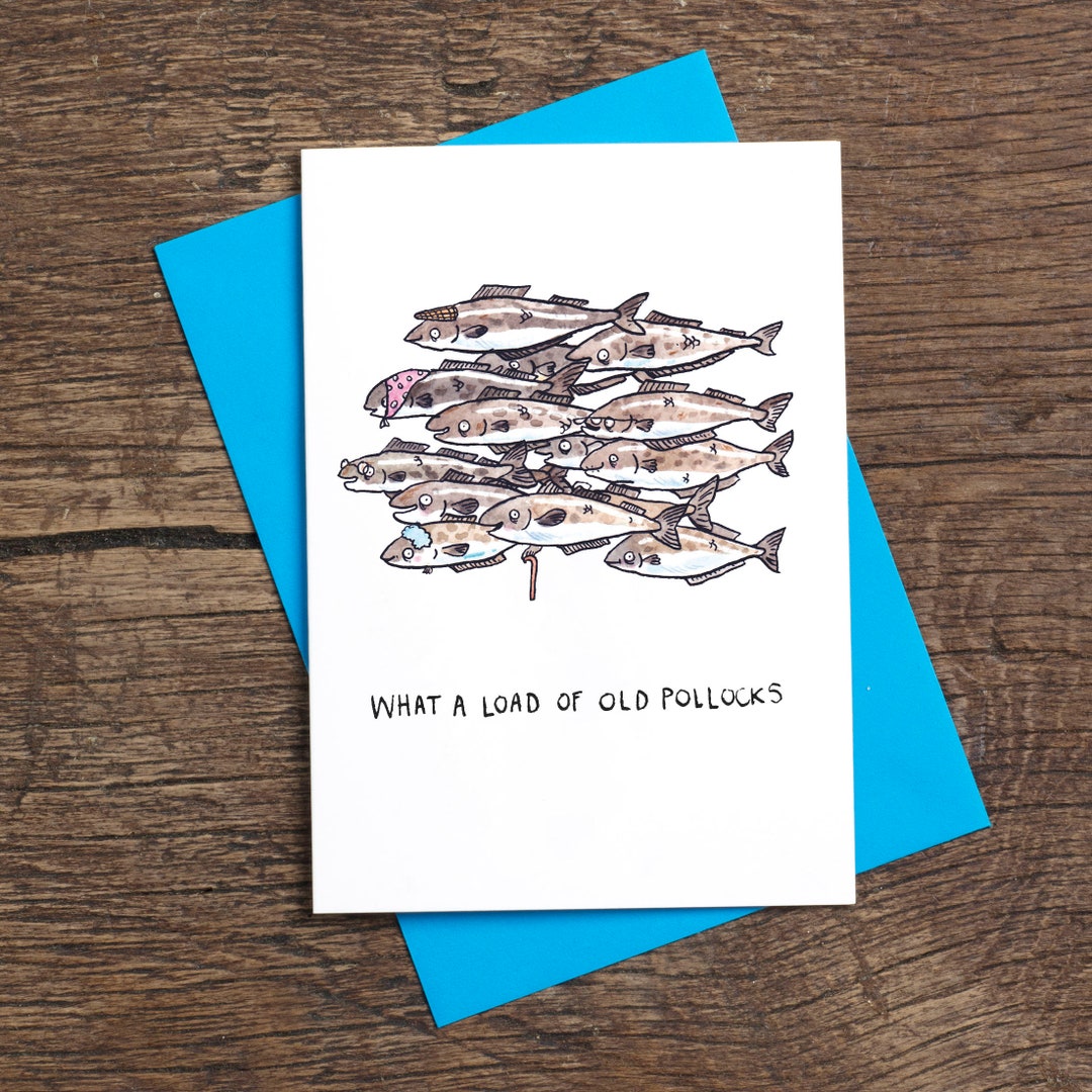 What a Load of Old Pollocks * Greetings Card * Humour * Pun * Fish - Etsy