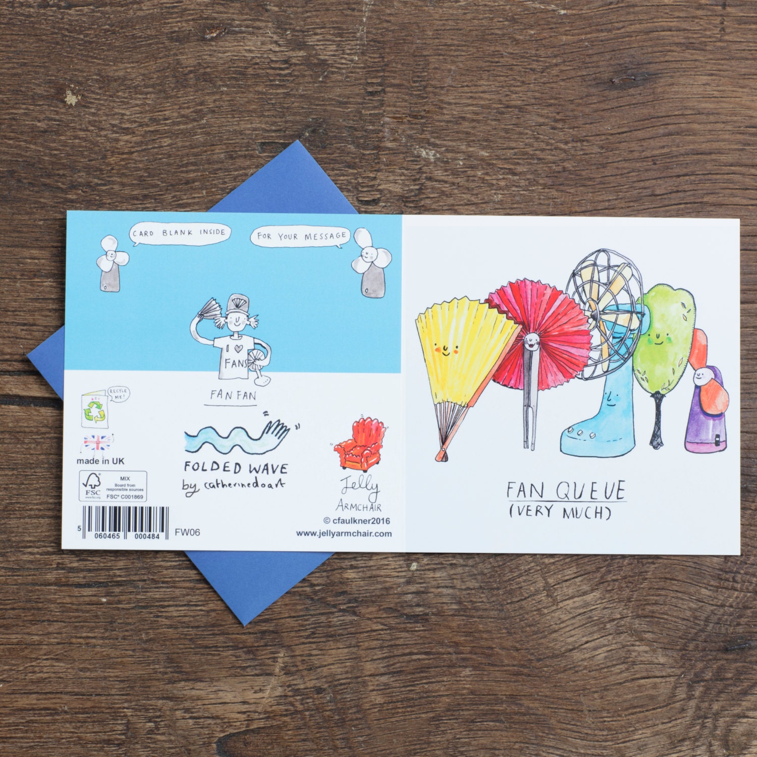 Fan Queue Pun Card Thank You Greetings card Humour | Etsy