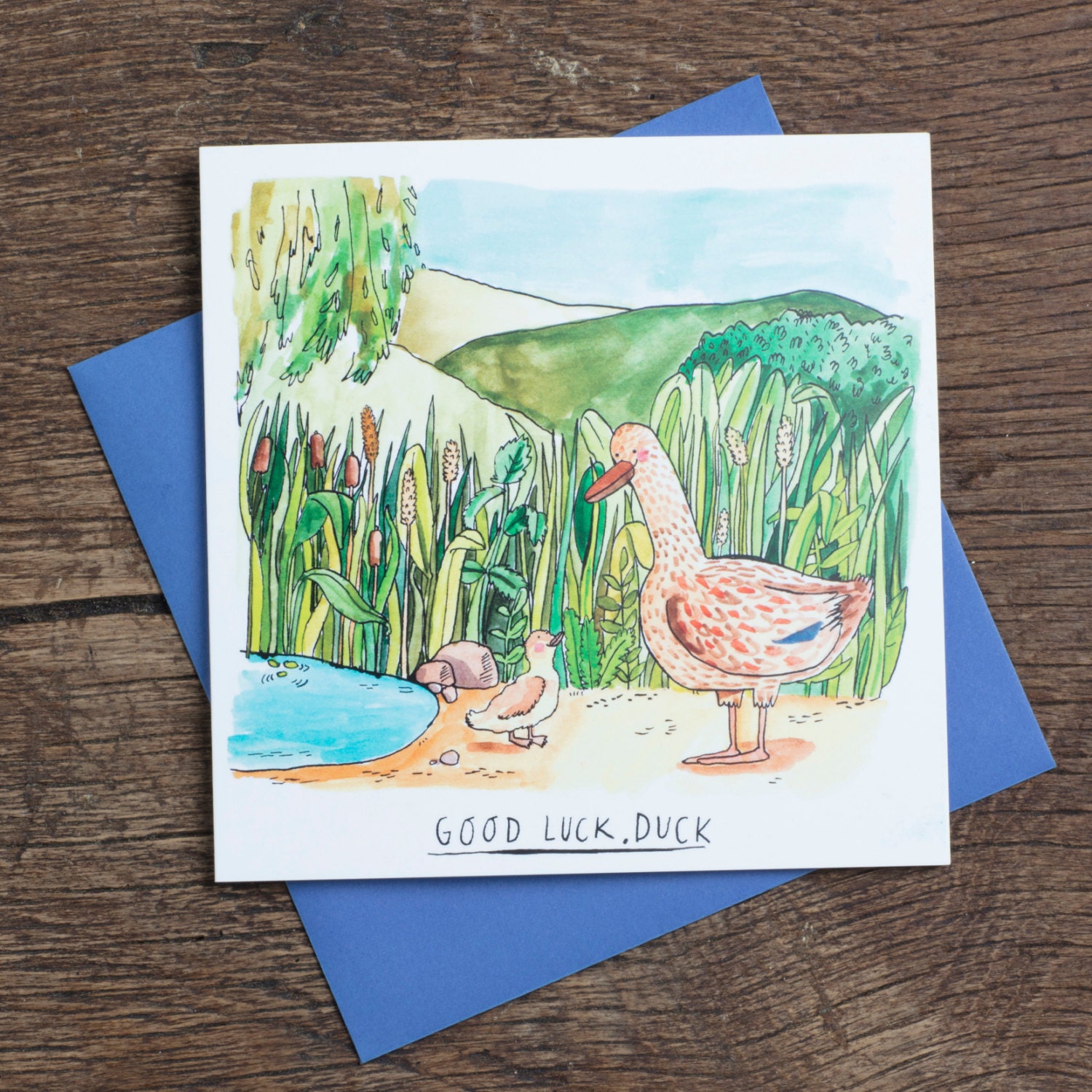 Good Luck Duck Greetings Card Pun humour Good luck card | Etsy