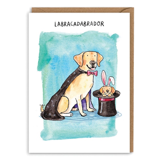 Labracadabrador Magic Funny Birthday Dog Watercolour - Etsy