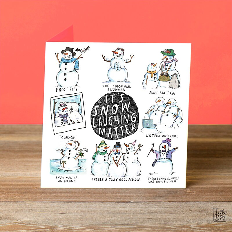 Its Snow Laughing Matter * Snowman * Christmas Cards * Puns * Humour - Etsy