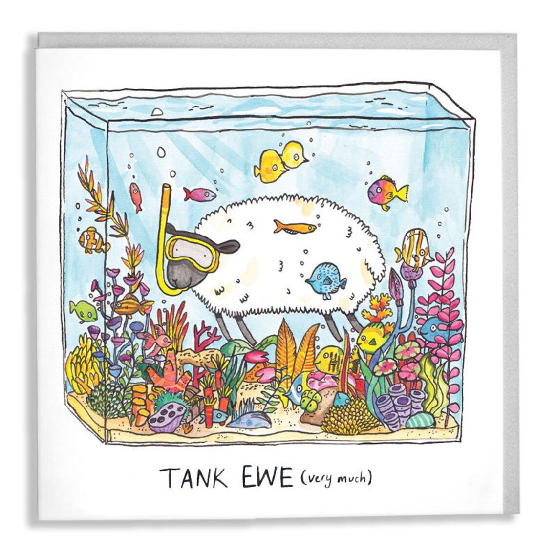 Tank Ewe Pun Card Thank You Greetings card Humour | Etsy