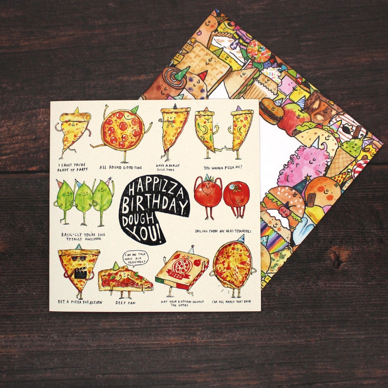 Happizza Birthday Dough You Pizza Birthday Card Puns - Etsy