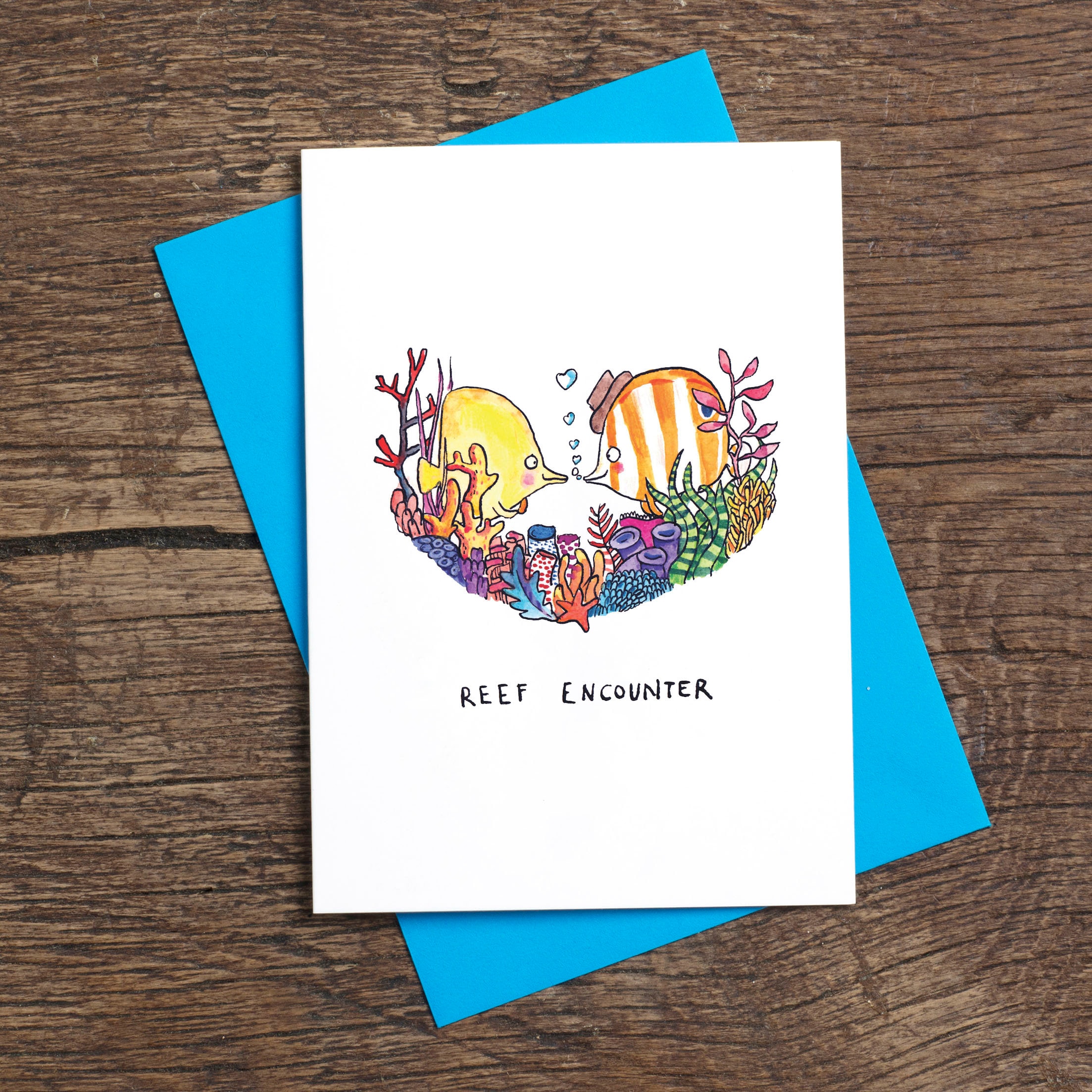 Reef Encounter Greetings Card Pun Humour Fish | Etsy