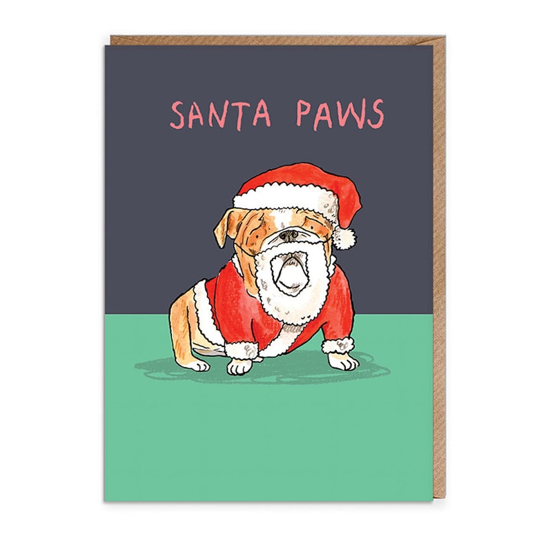 Santa Paws Dog Christmas Puns Animals Humour - Etsy UK