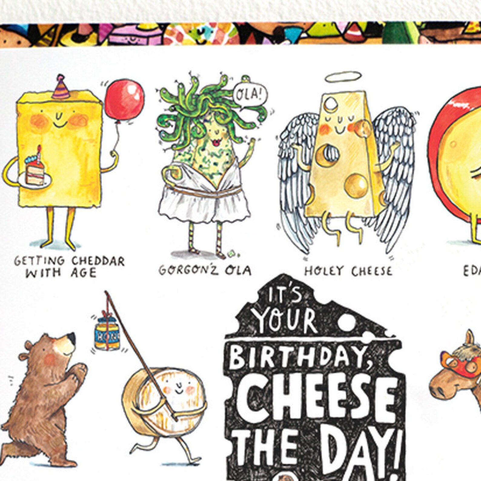 Its Your Birthday Cheese the Day Food Birthday Card | Etsy