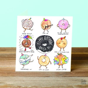 Happy Birthday Dough You * Donut Puns Birthday Card * Humour Funny ...