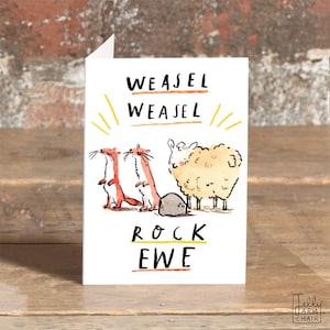 Weasel Weasel Rock Ewe Music Animals Farm Birthday Greetings Cards ...