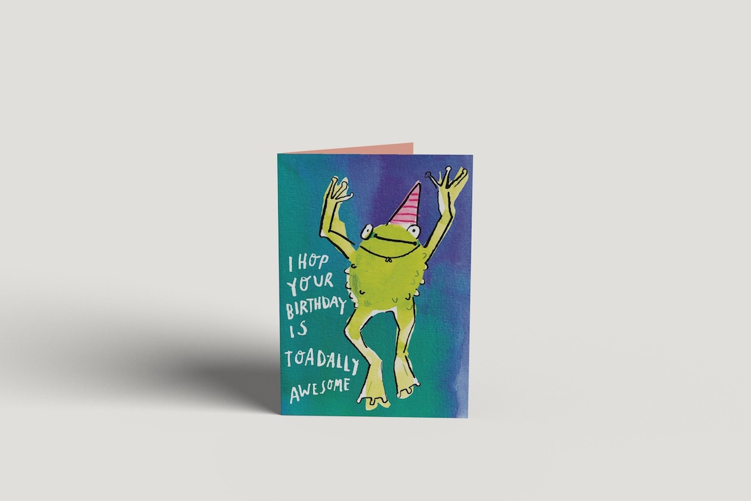 Toadally Awesome Birthday * Toad Pun * Animal Pun Birthday Card * Fun ...