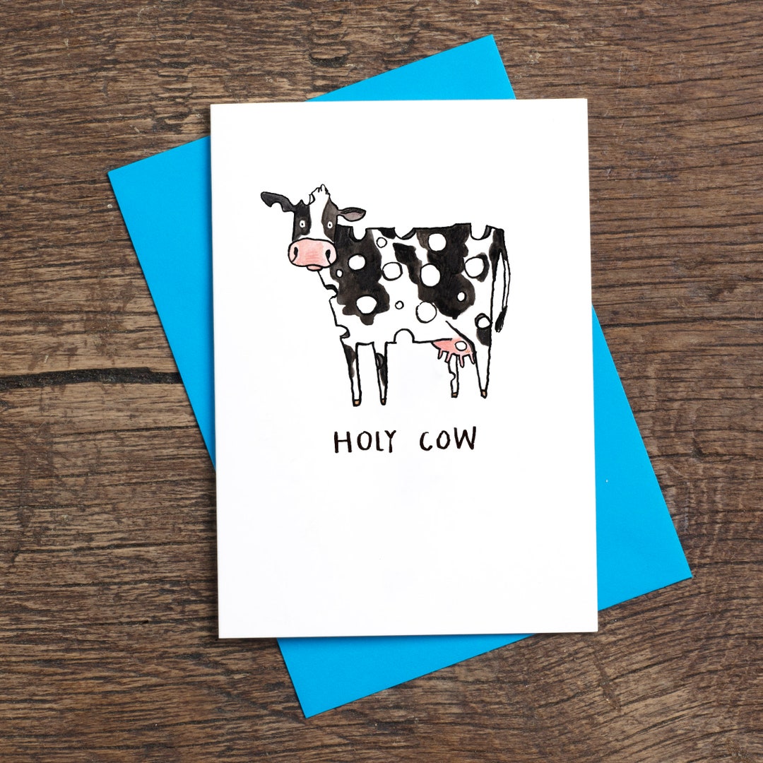 Holy Cow * Greetings Card * Pun * Humour * Cows * Animals - Etsy